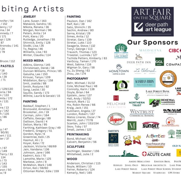 2025 Art Fair on the Square Artists | Deer Path Art League